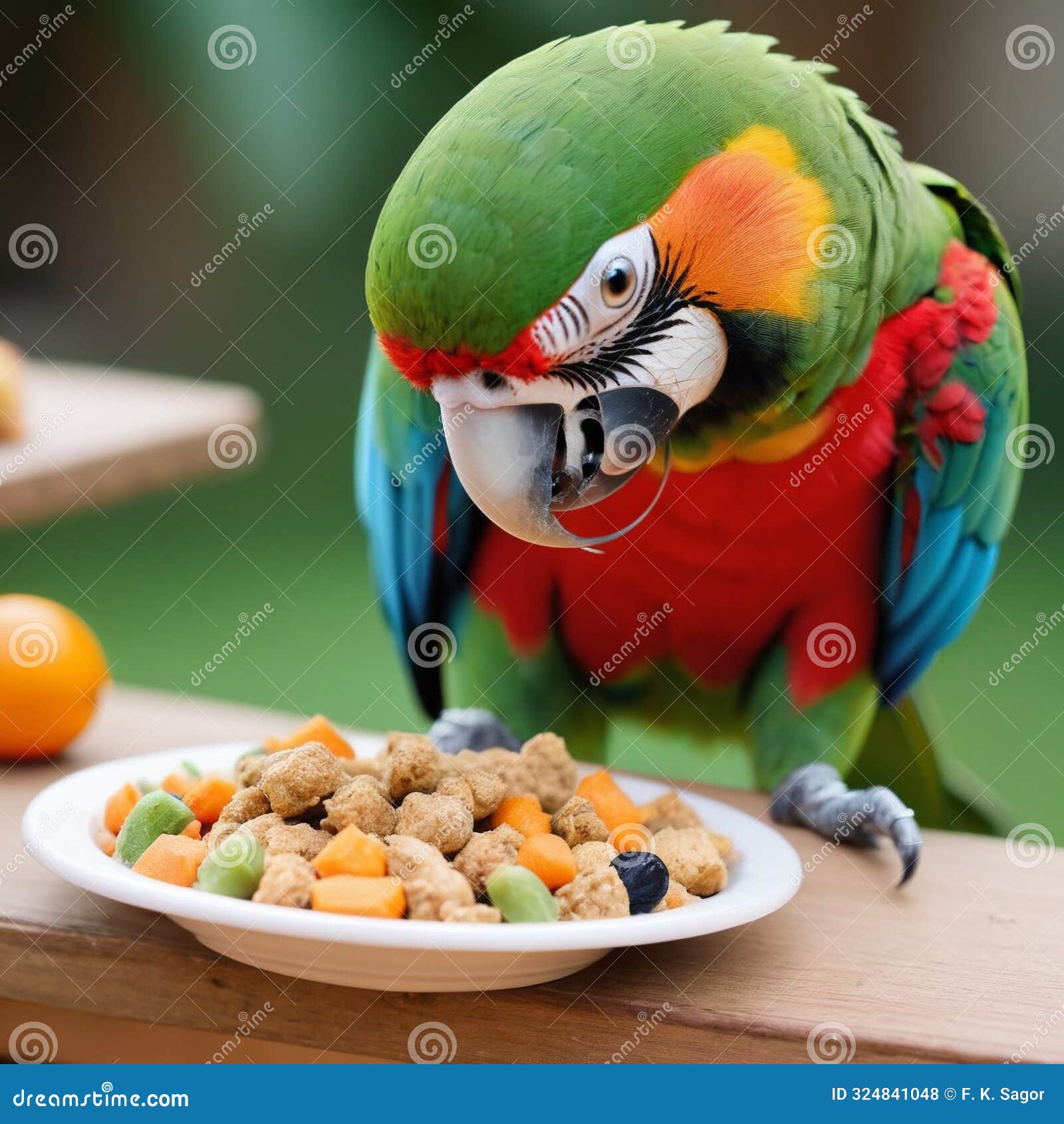 Close-up of Parrot Perching Stock Illustration - Illustration of ground ...