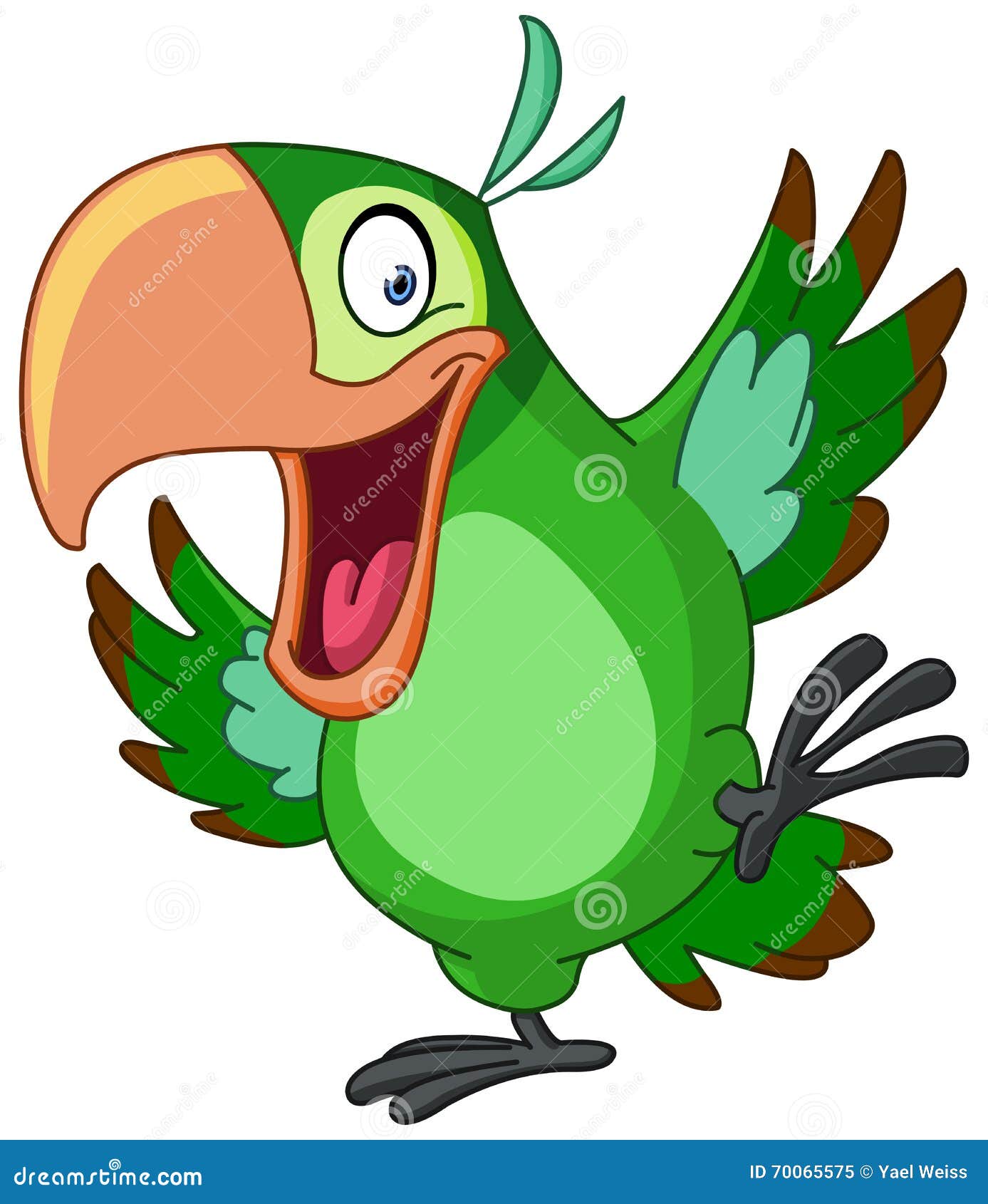 Parakeet stock vector. Illustration of cute, dance, mascot - 70065575