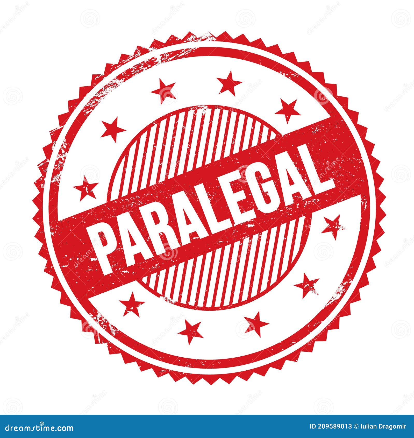 PARALEGAL Text Written on Red Grungy Round Stamp Stock Illustration ...