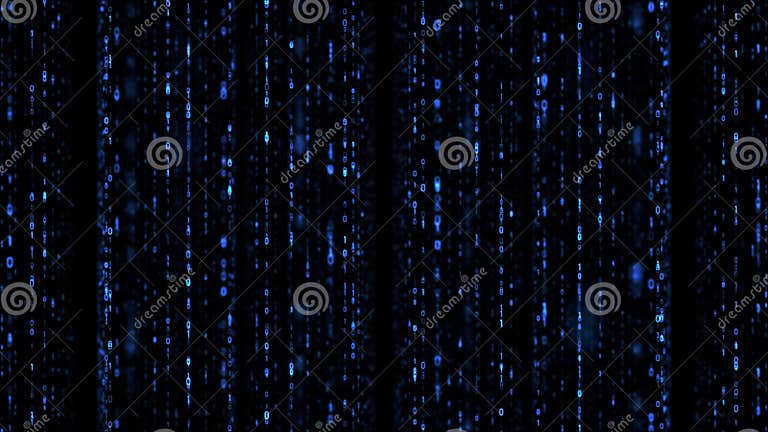 Parallax Binary Matrix Falling Code Blue Stock Illustration ...