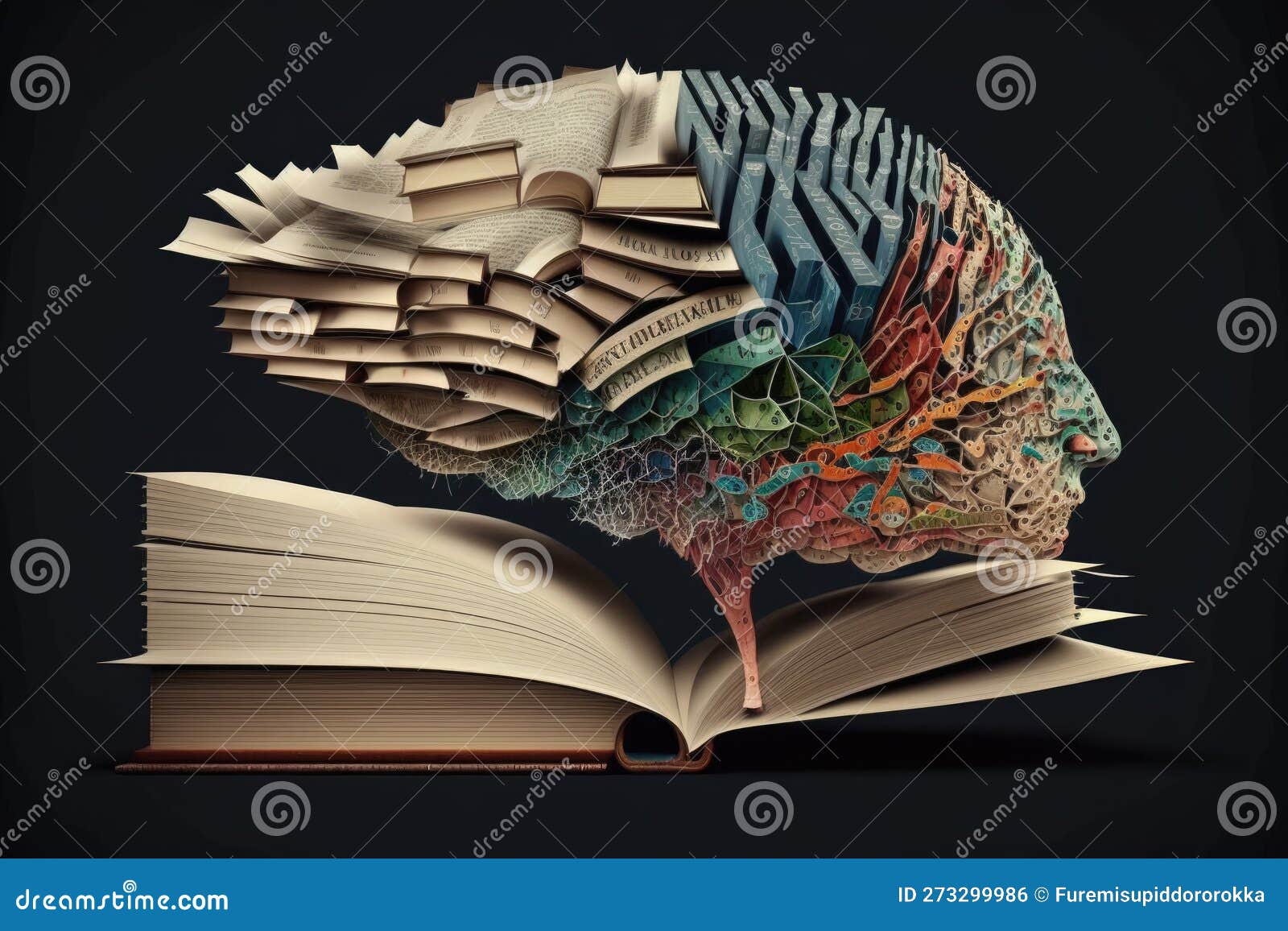 Parallax , Human Brain Collage of Books, Knowledge, Education ...