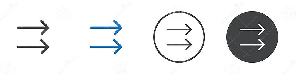 Parallel Arrows Icon Vector Logo Outline Stock Vector - Illustration of ...