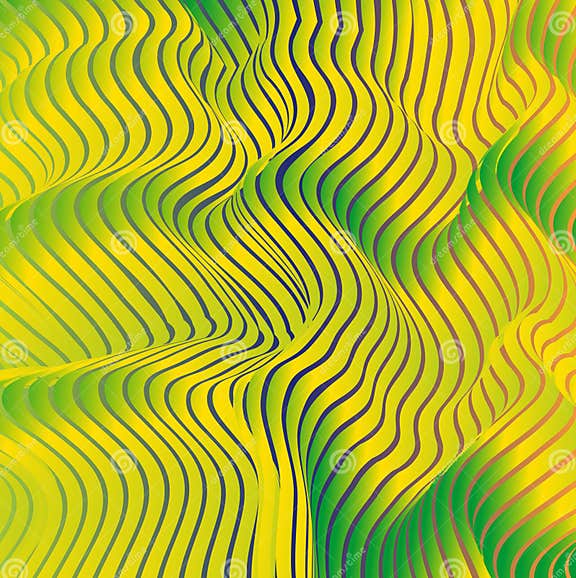 Parallel Bands of Metal with a Gradient Fill. Bizarre Curved Shape ...