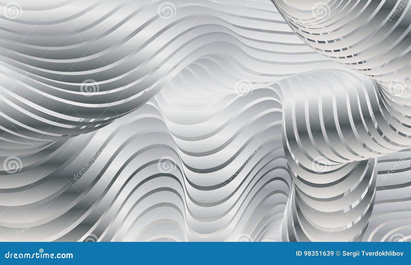 Parallel Bands of Metal with a Gradient Fill. Bizarre Curved Shape ...