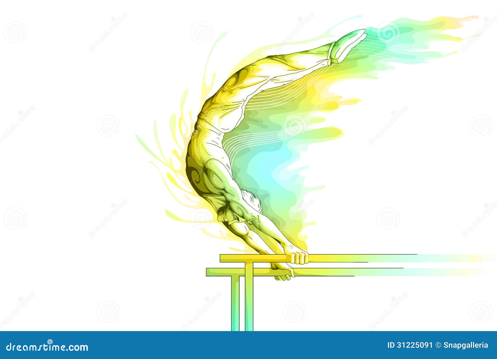 Parallel Bar Gymnast stock vector. Illustration of gymnastics - 31225091