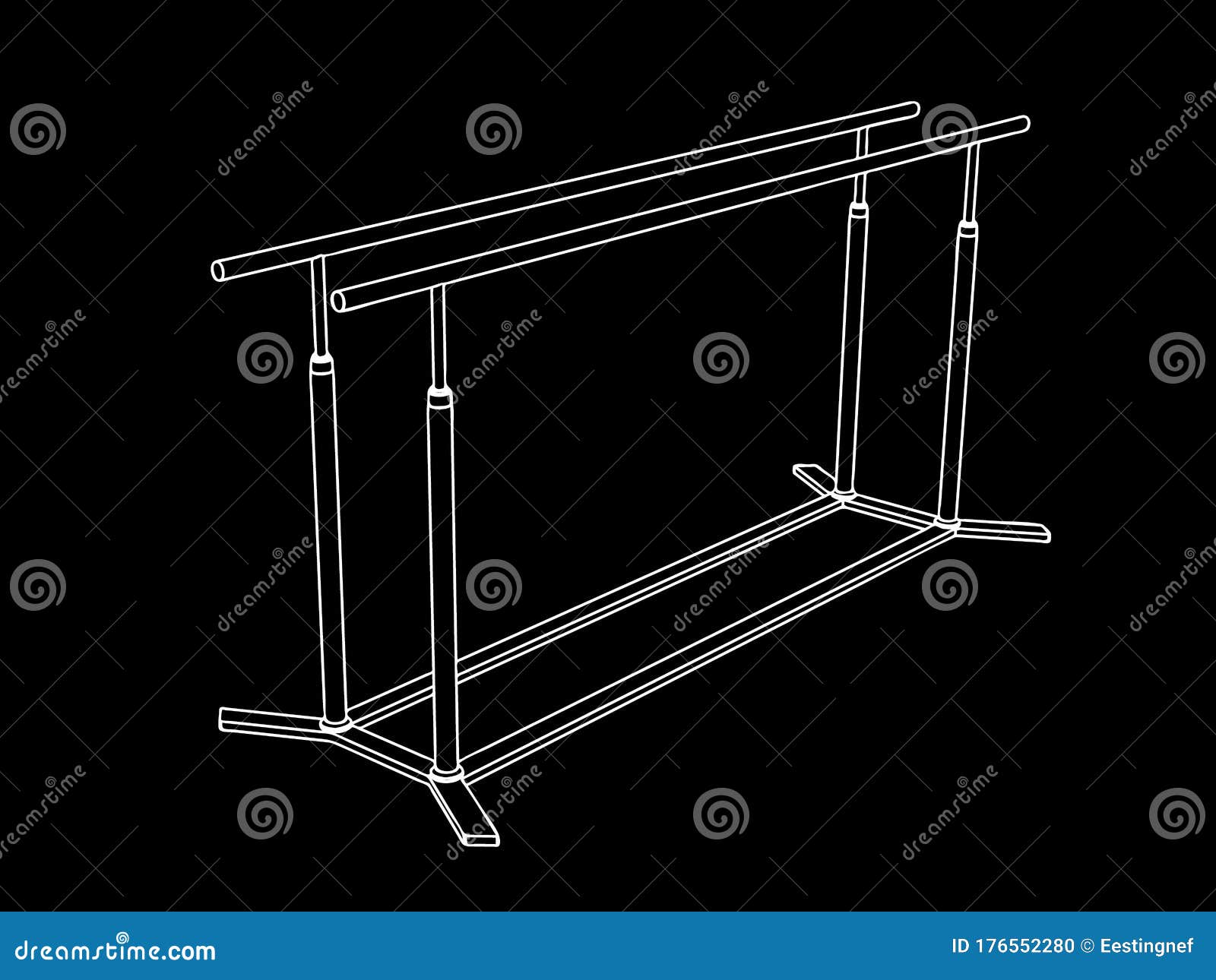 Parallel Bars. Vector Outline Illustration Stock Vector - Illustration ...