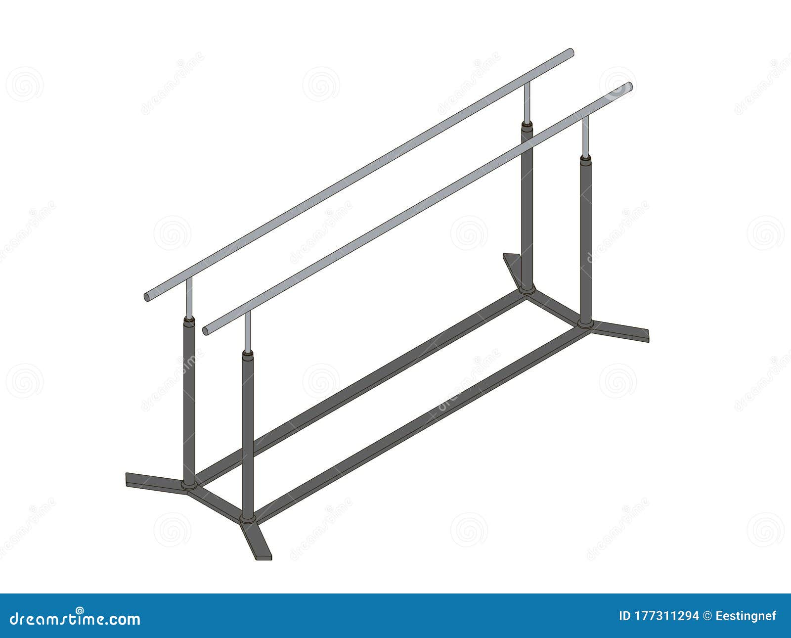 Parallel Bars. Vector Outline Illustration Stock Vector - Illustration ...