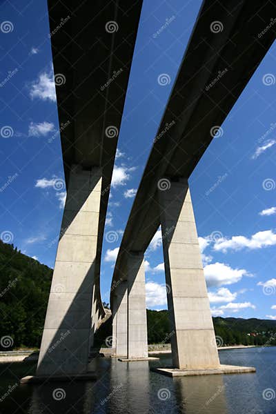Parallel bridges stock image. Image of street, clouds - 11933717