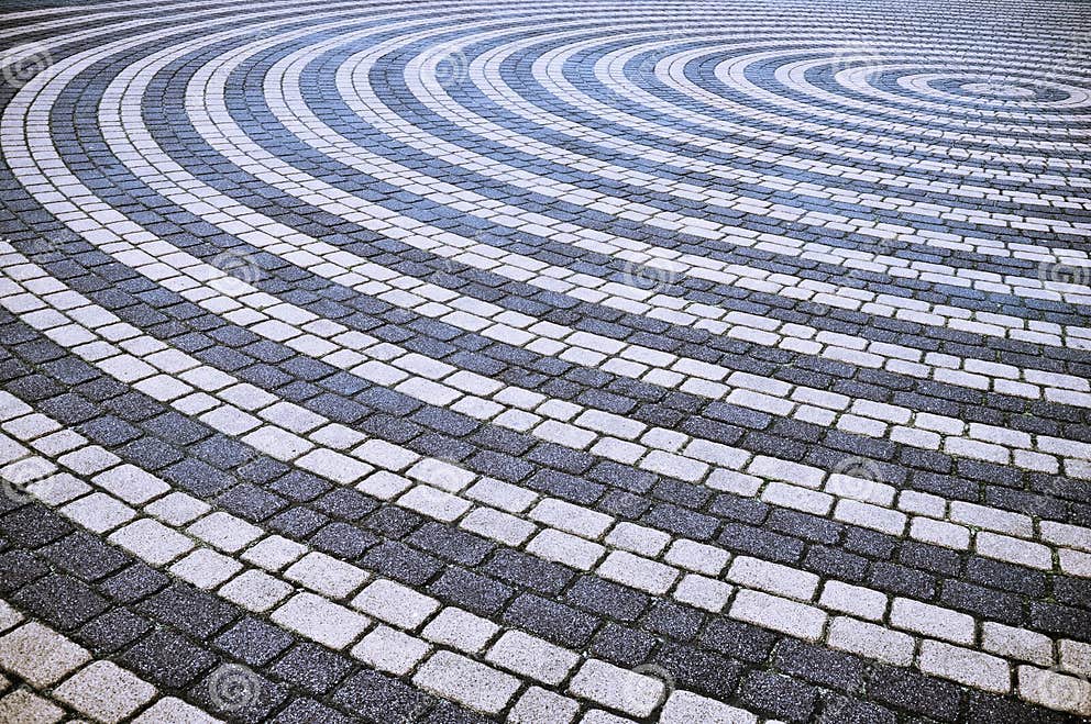 Parallel Circles Background Stock Photo - Image of paving, pavement ...