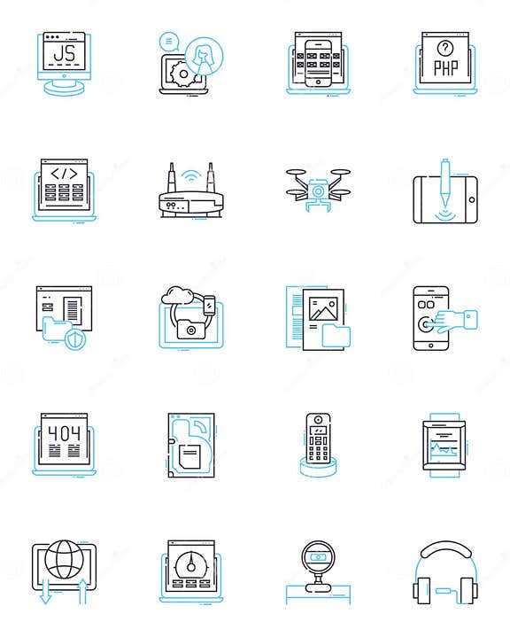 Parallel Computing Linear Icons Set. Concurrency, Multithreading ...