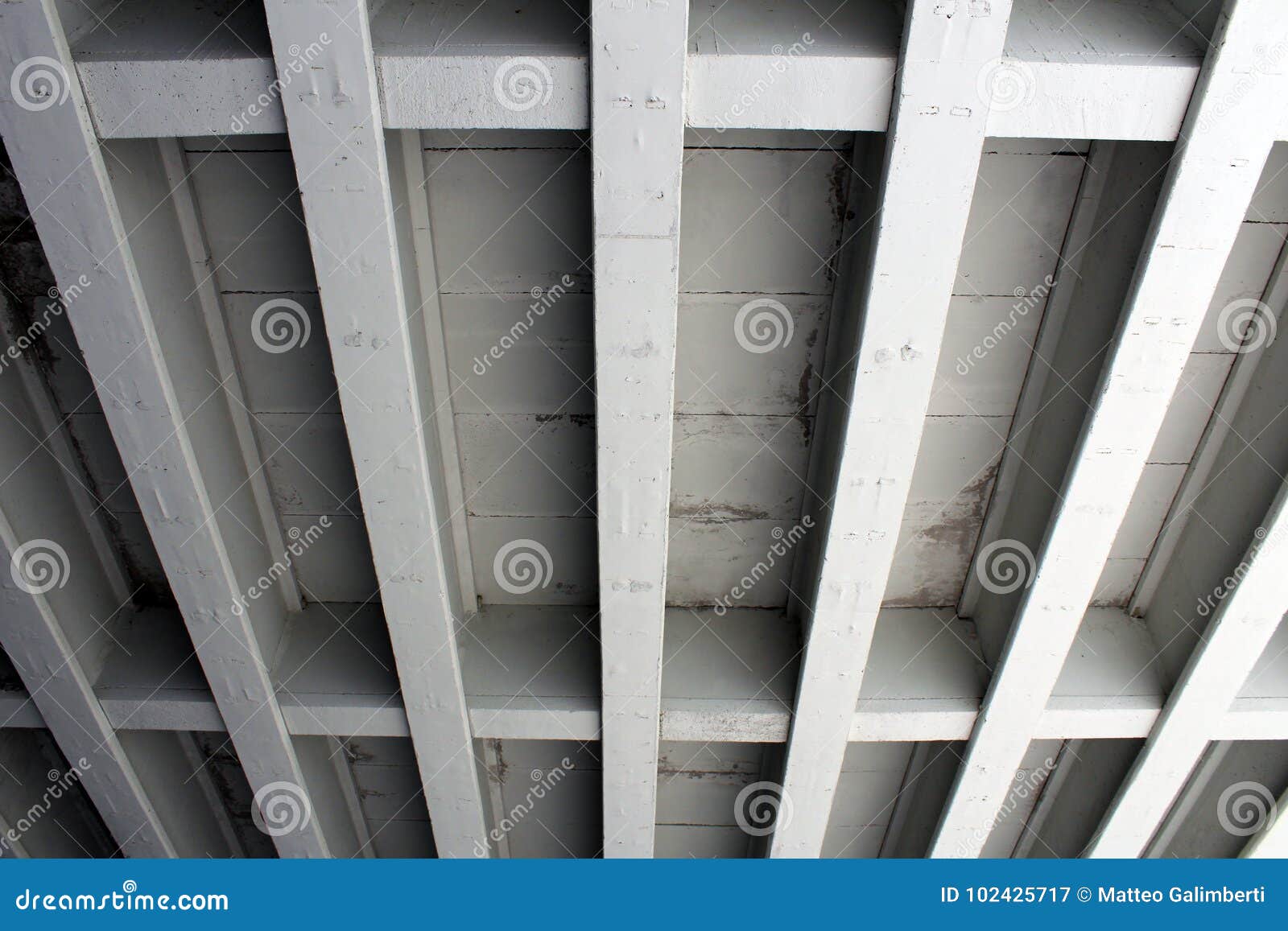 Parallel Concrete Support Beams Under a Bridge Stock Image - Image of ...