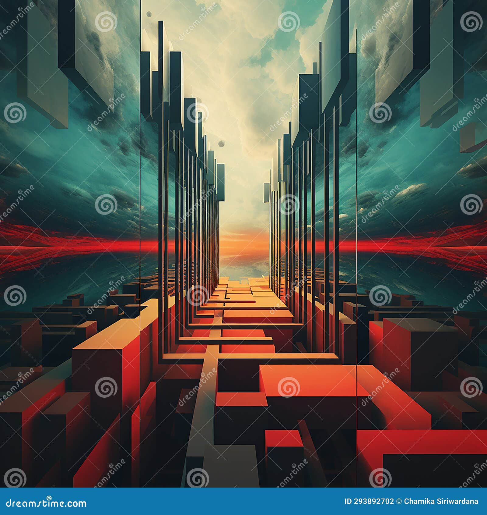 Parallel Dimensions. Geometric Abstraction Stock Illustration ...