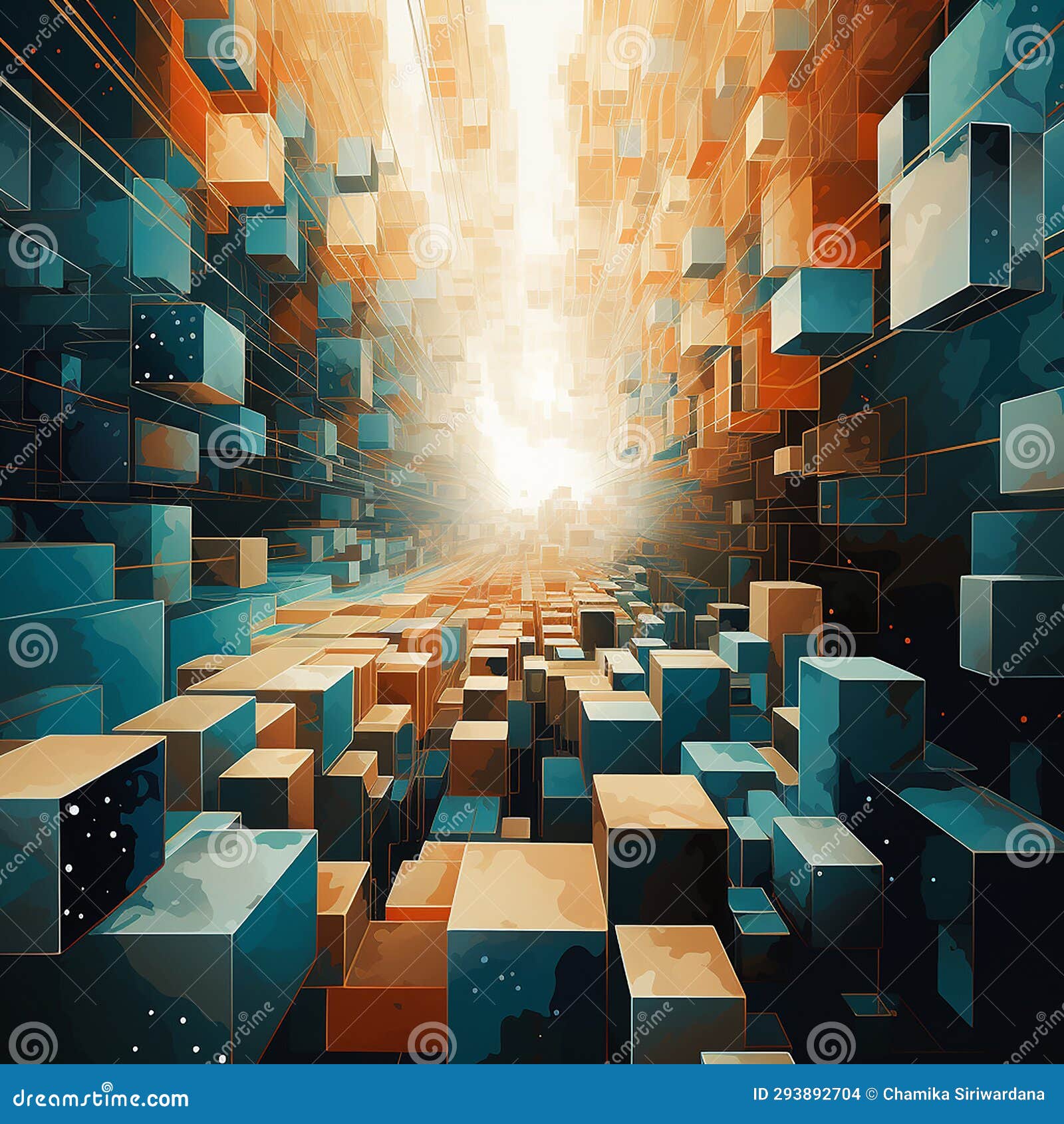 Parallel Dimensions. Geometric Abstraction Stock Illustration ...