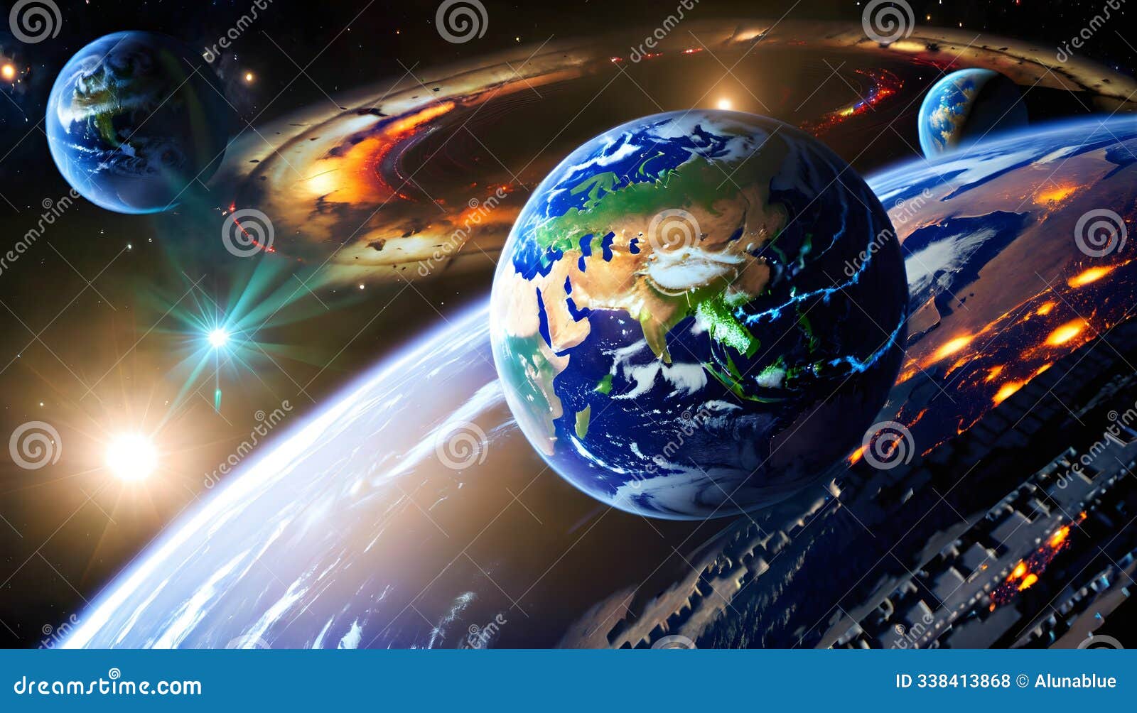 Parallel Earths in the Multiverse Stock Photo - Image of universe ...