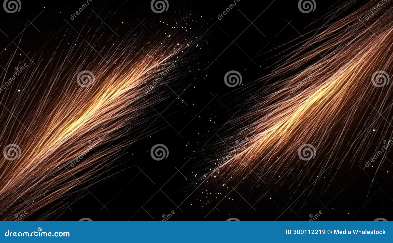 Parallel Flows of Energy Lines on Black Background. Motion. Energy ...