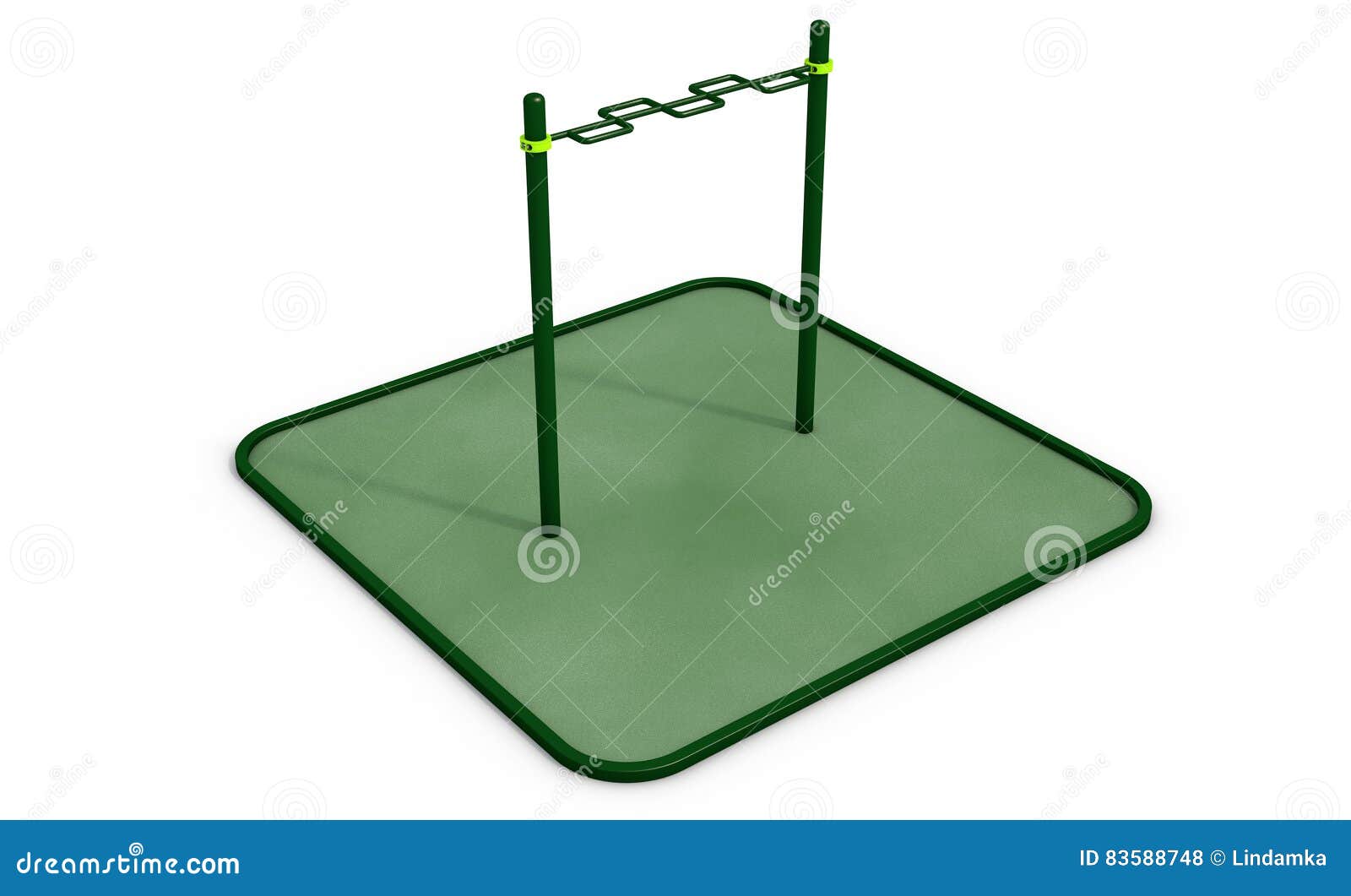 Parallel Horizontal Bars at Sports Ground for Workout. 3D Rendering ...