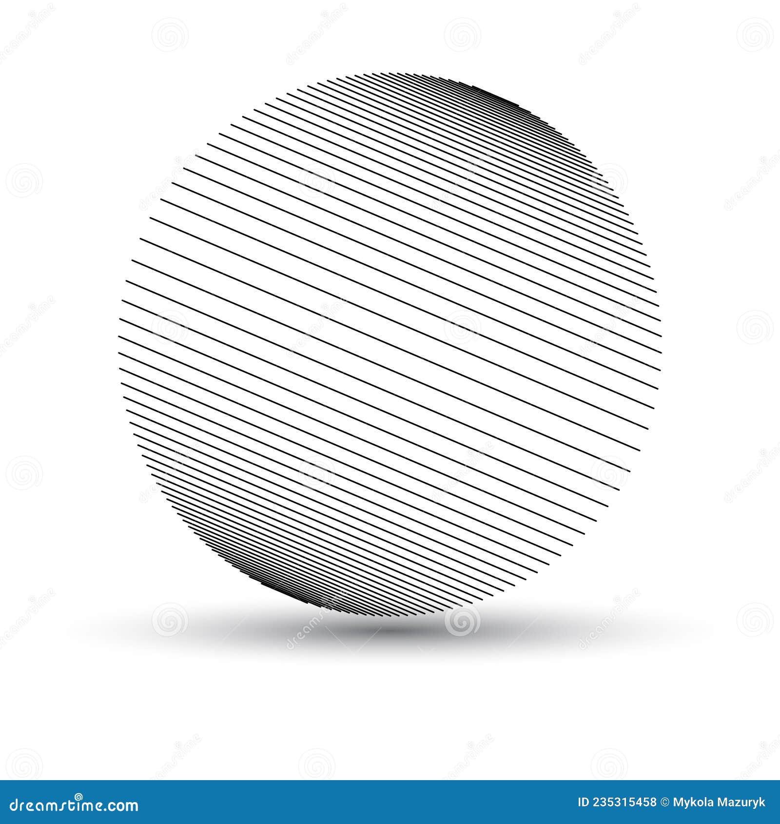 Parallel Lines in Circle Form. Art Lines Illustration Stock Vector ...