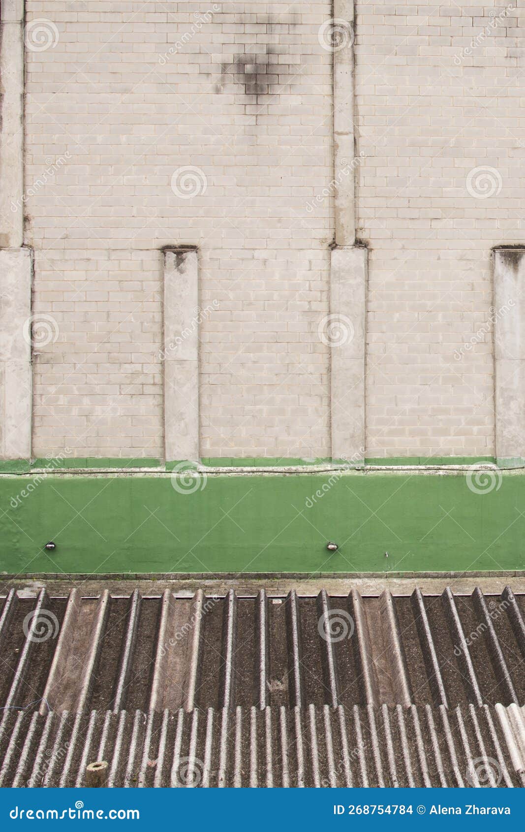 Parallel Lines on the Wall and on the Roof Stock Photo - Image of ...
