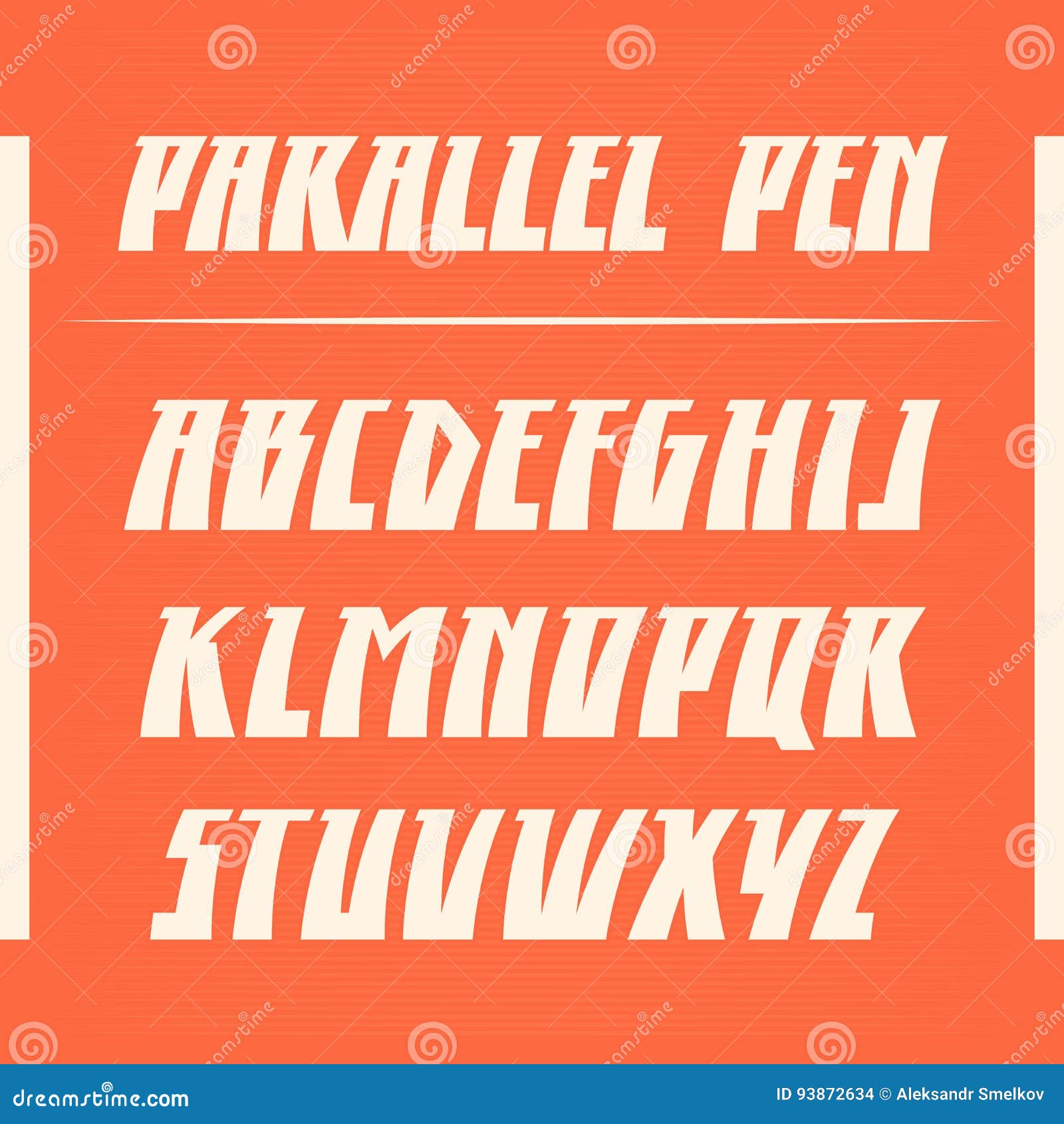 Parallel Pen Vector Font. Strong Alphabet Lettering. Latin Letters ...