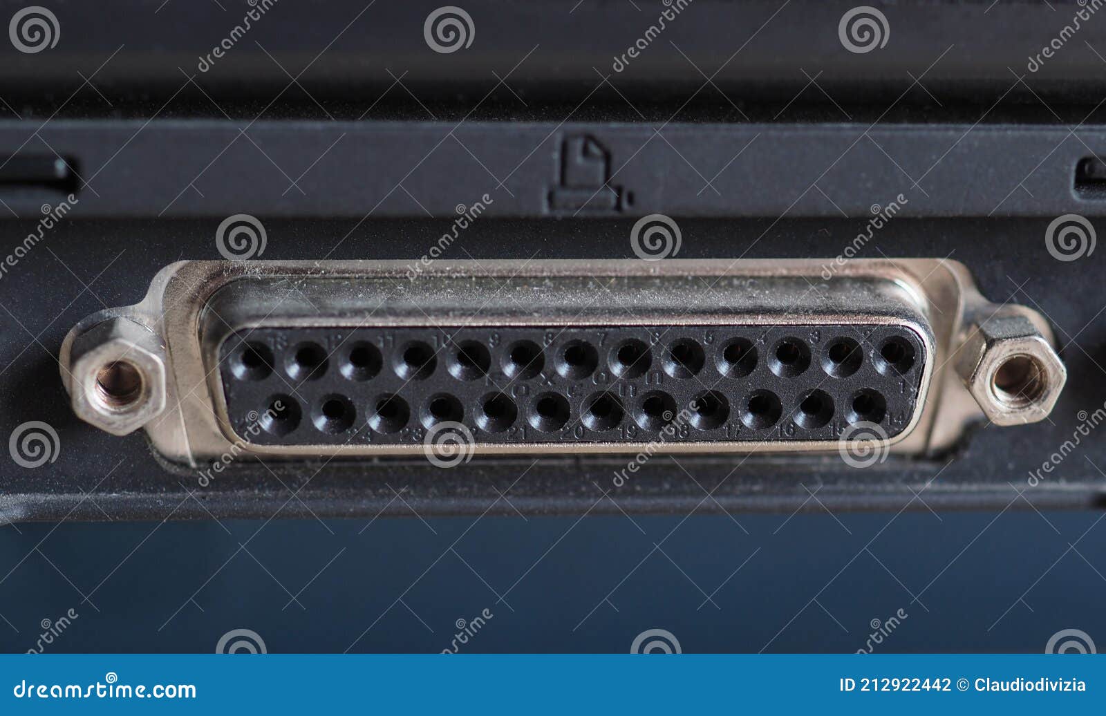 Parallel port on pc stock photo. Image of port, technological - 212922442