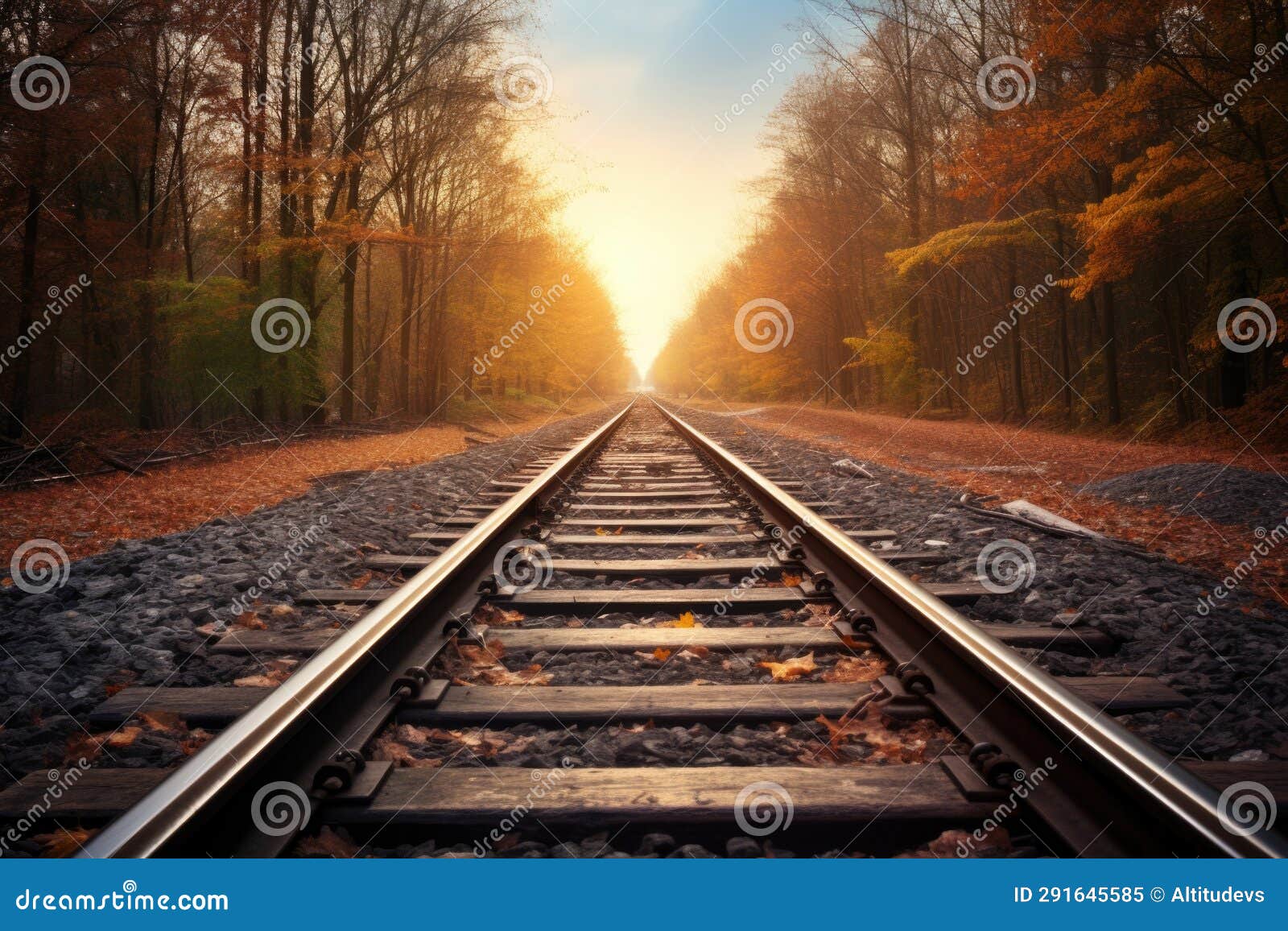 Parallel Rails of a Railway Track Disappearing into the Distance Stock ...