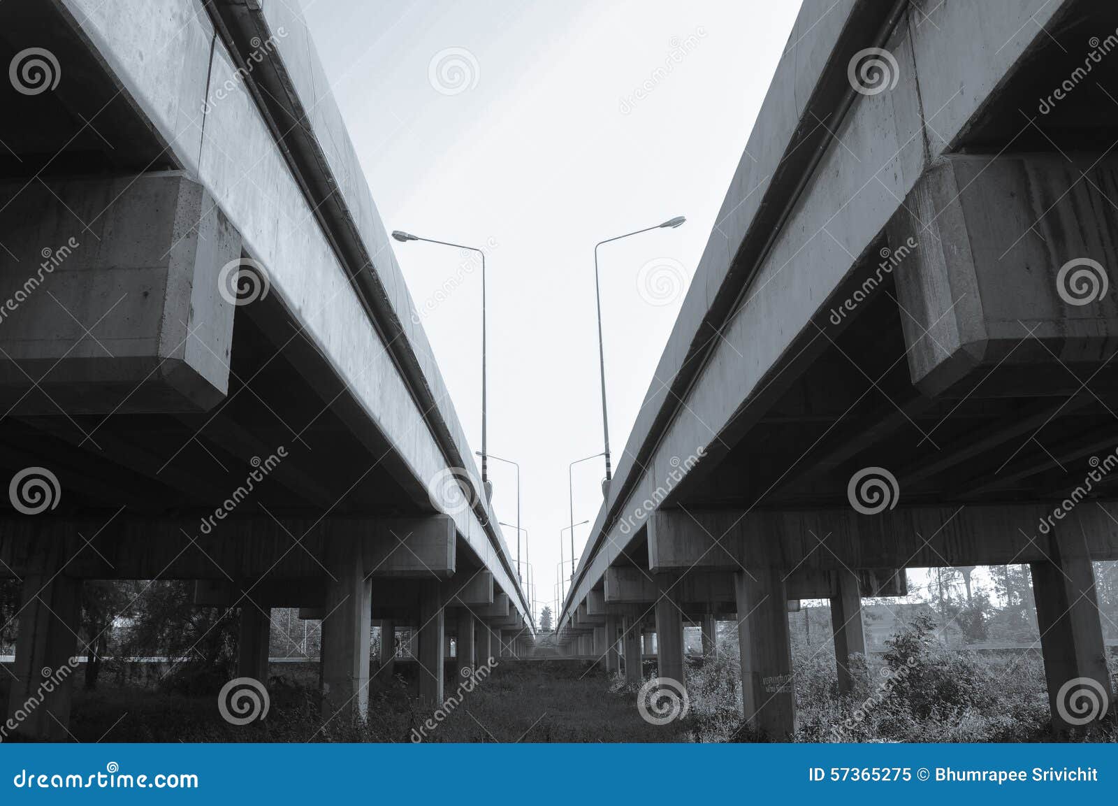 The parallel road bridge stock image. Image of monochrome - 57365275