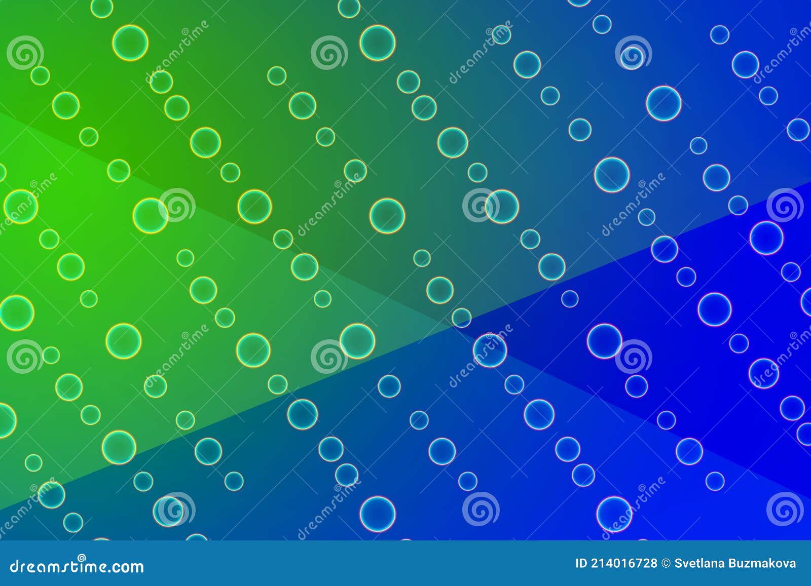 Parallel Rows of Circles of Different Sizes Cross the Blue-green ...
