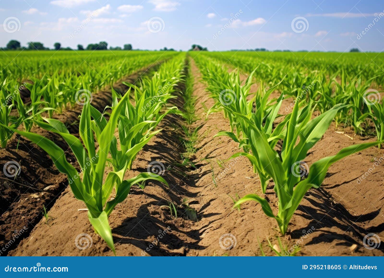 Parallel Rows of Mature Corn Plants in a Field Stock Image - Image of ...