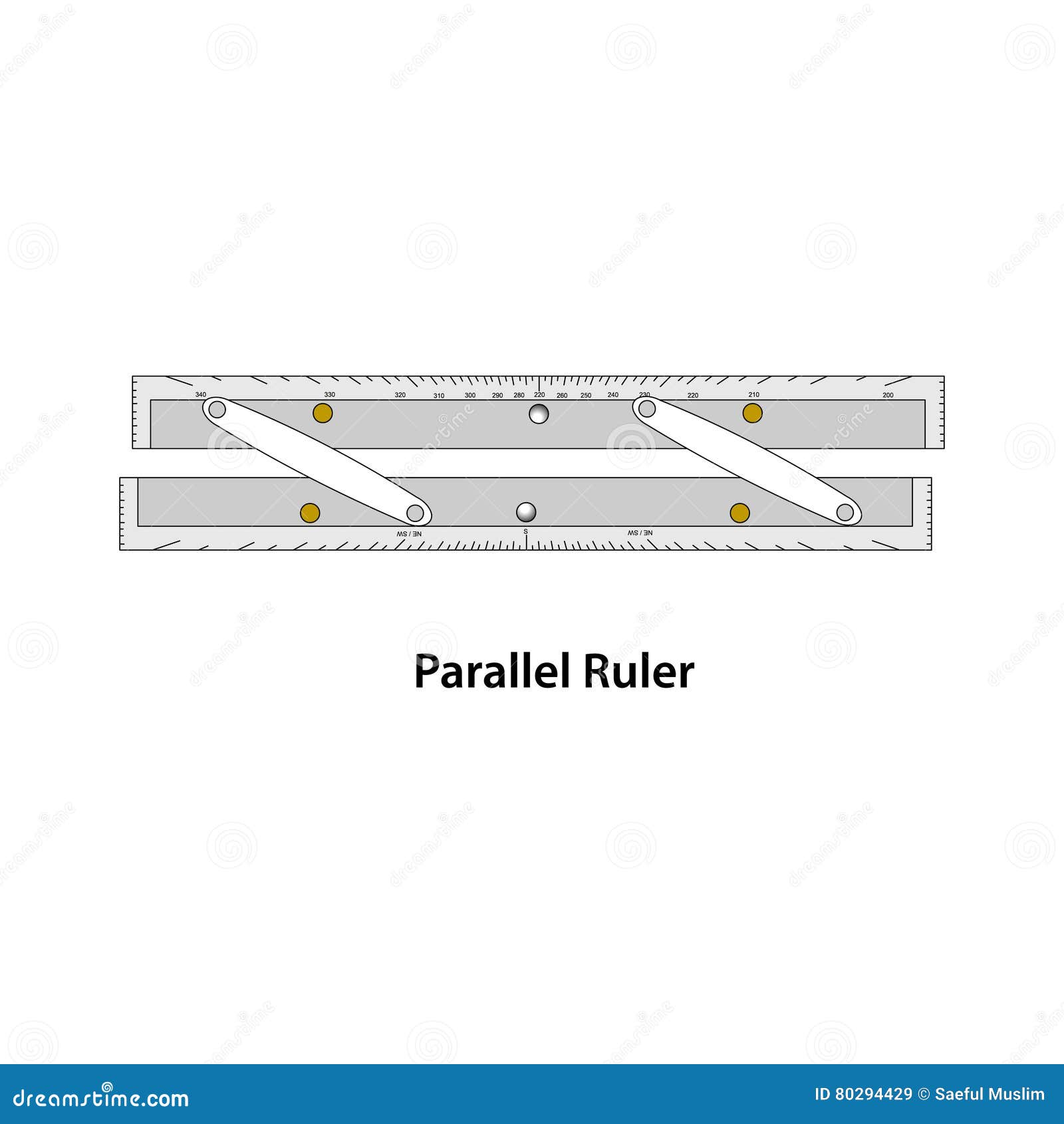 Parallel ruler stock illustration. Illustration of concept - 80294429