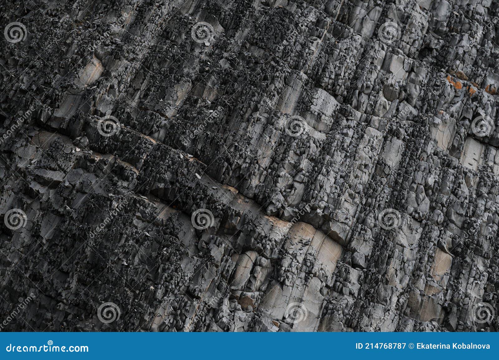 Parallel Striped Lines of Mountain Close Up. Gray Striped Rock. Texture ...