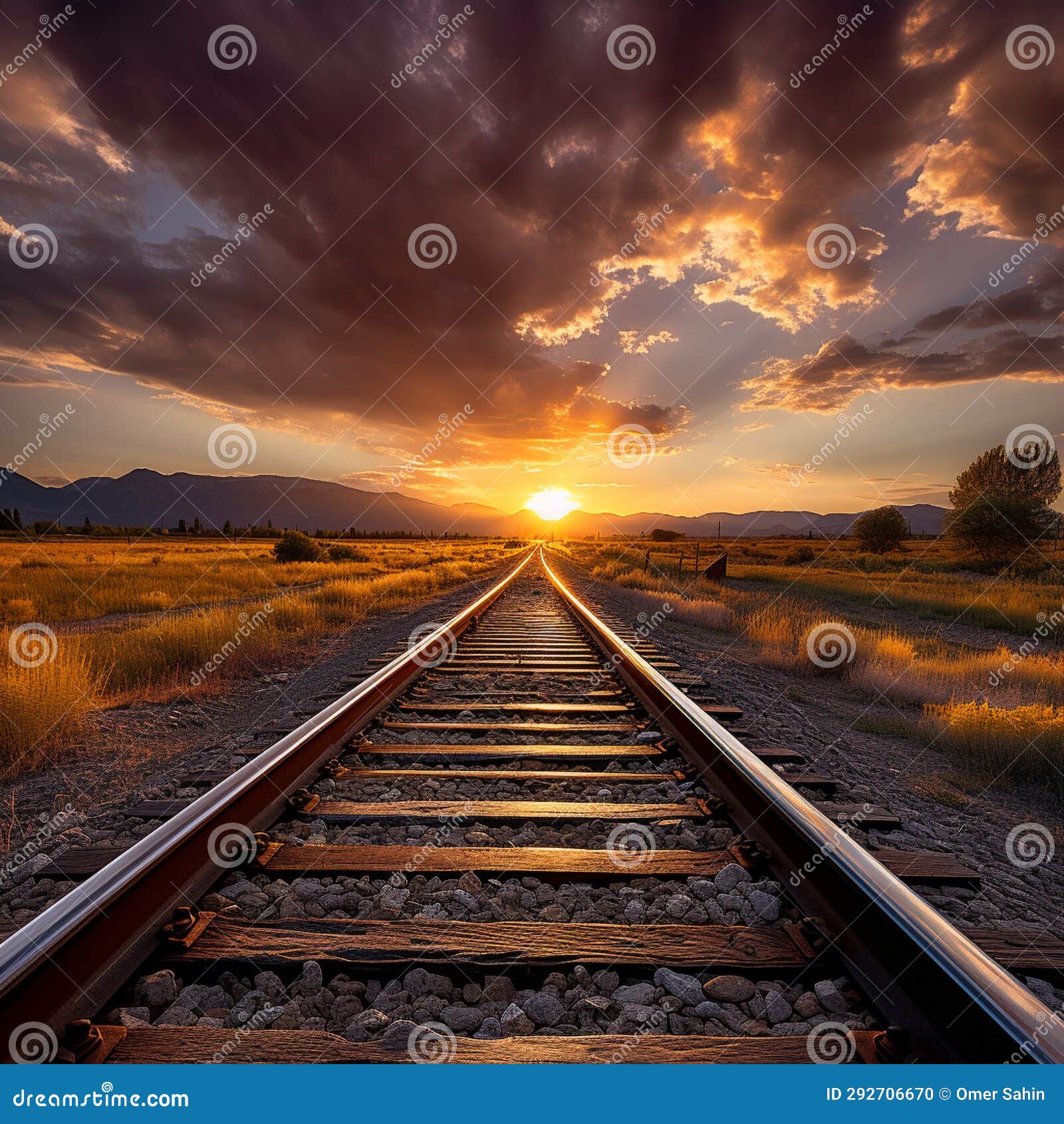 Parallel Tracks: a Dramatic Sunset Overlapping Train Tracks Stock Photo ...