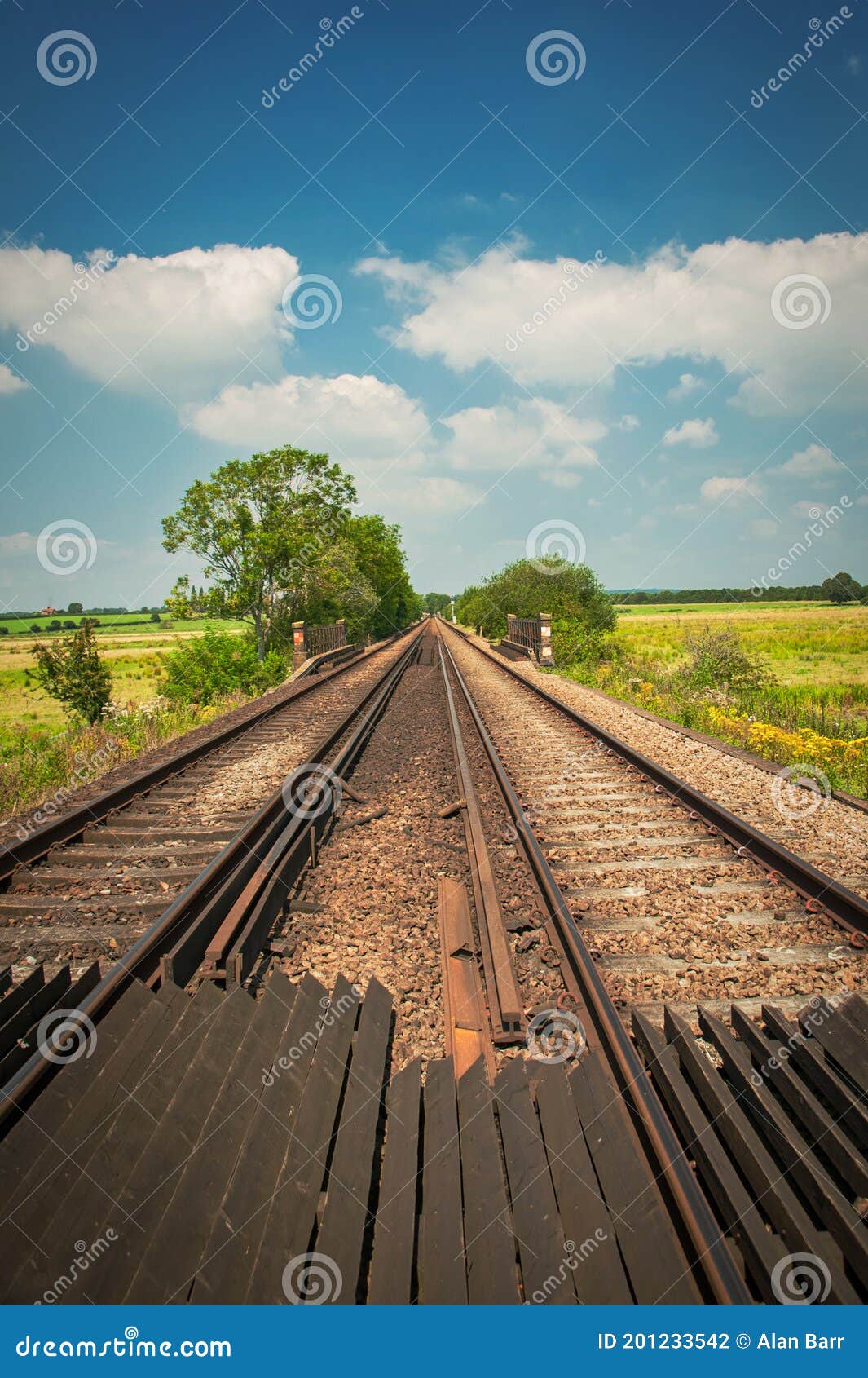Parallel Train Tracks stock photo. Image of downs, transportation ...