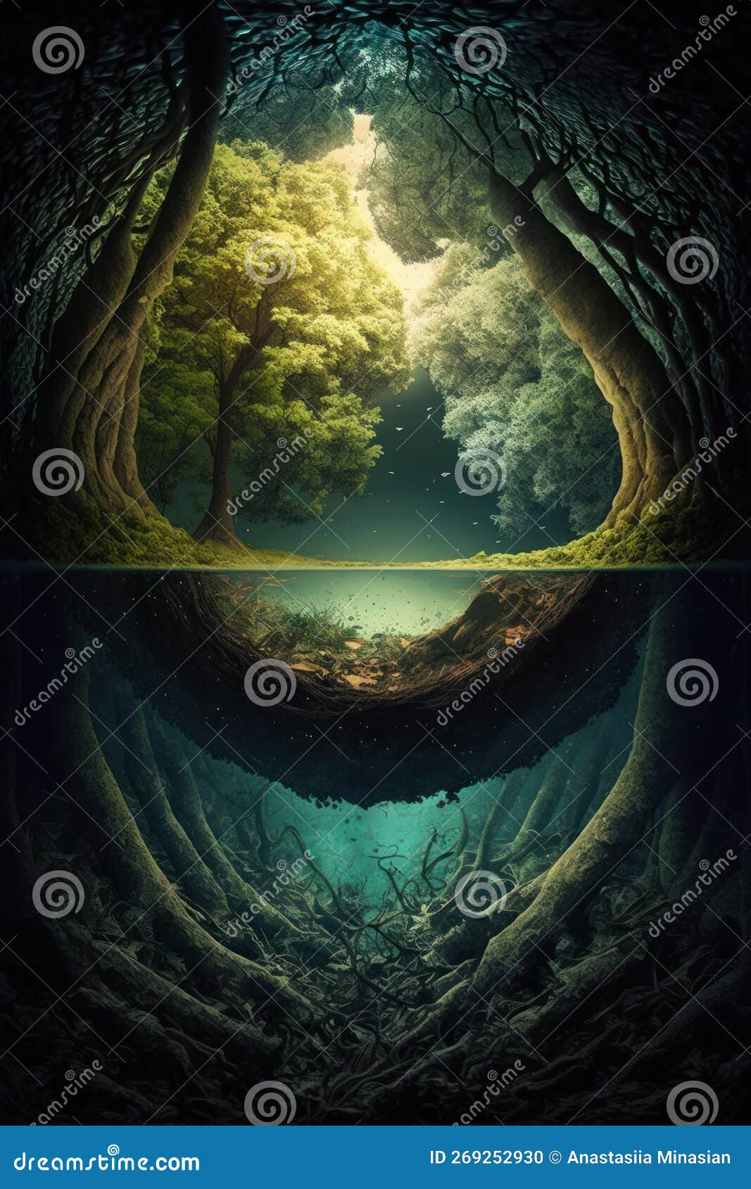 Parallel Universe Growing Under the Trees of a Forest, Underground Cave ...