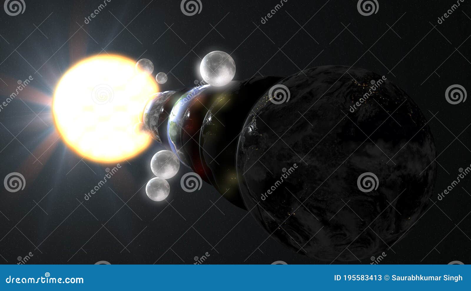 Parallel Universe Multiple Earth Illustration Realistic 3D Rendering ...