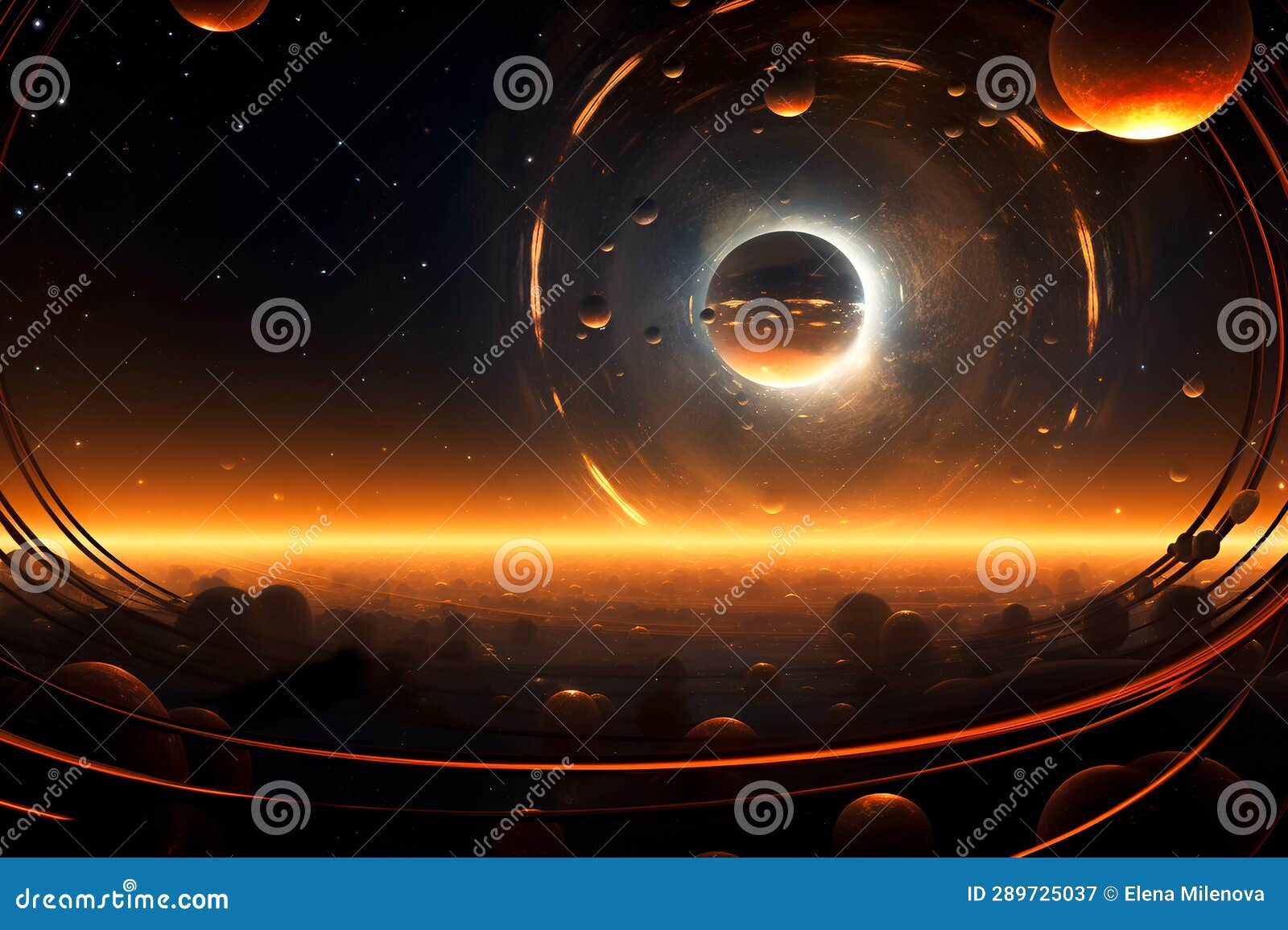 Parallel Universes, Galaxy Background Stock Illustration - Illustration ...