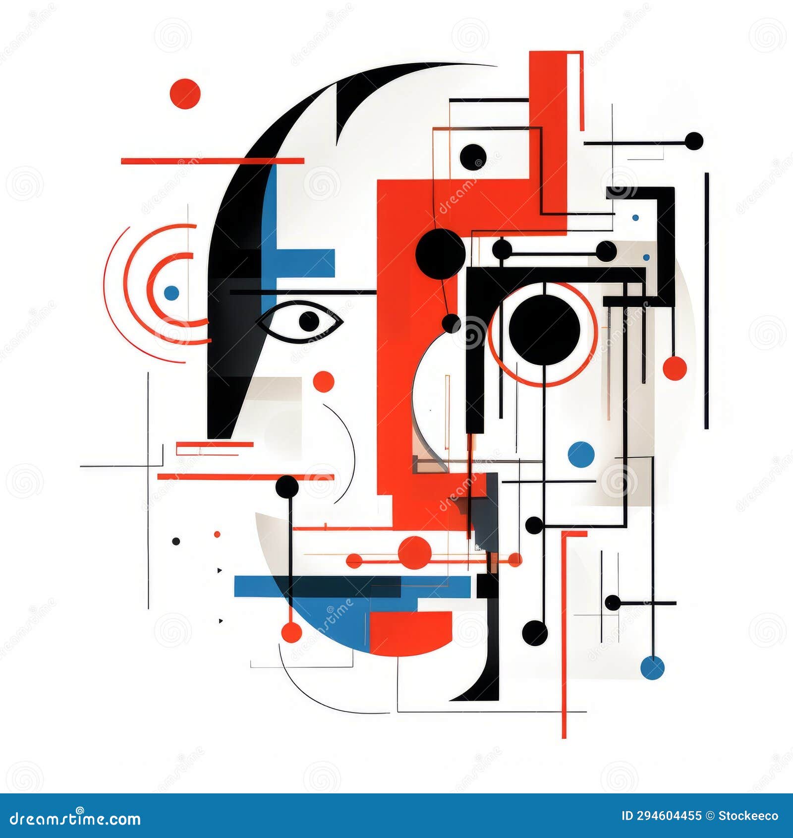 Parallel Vector Suprematism: Modern Engineer Face Illustration Stock ...