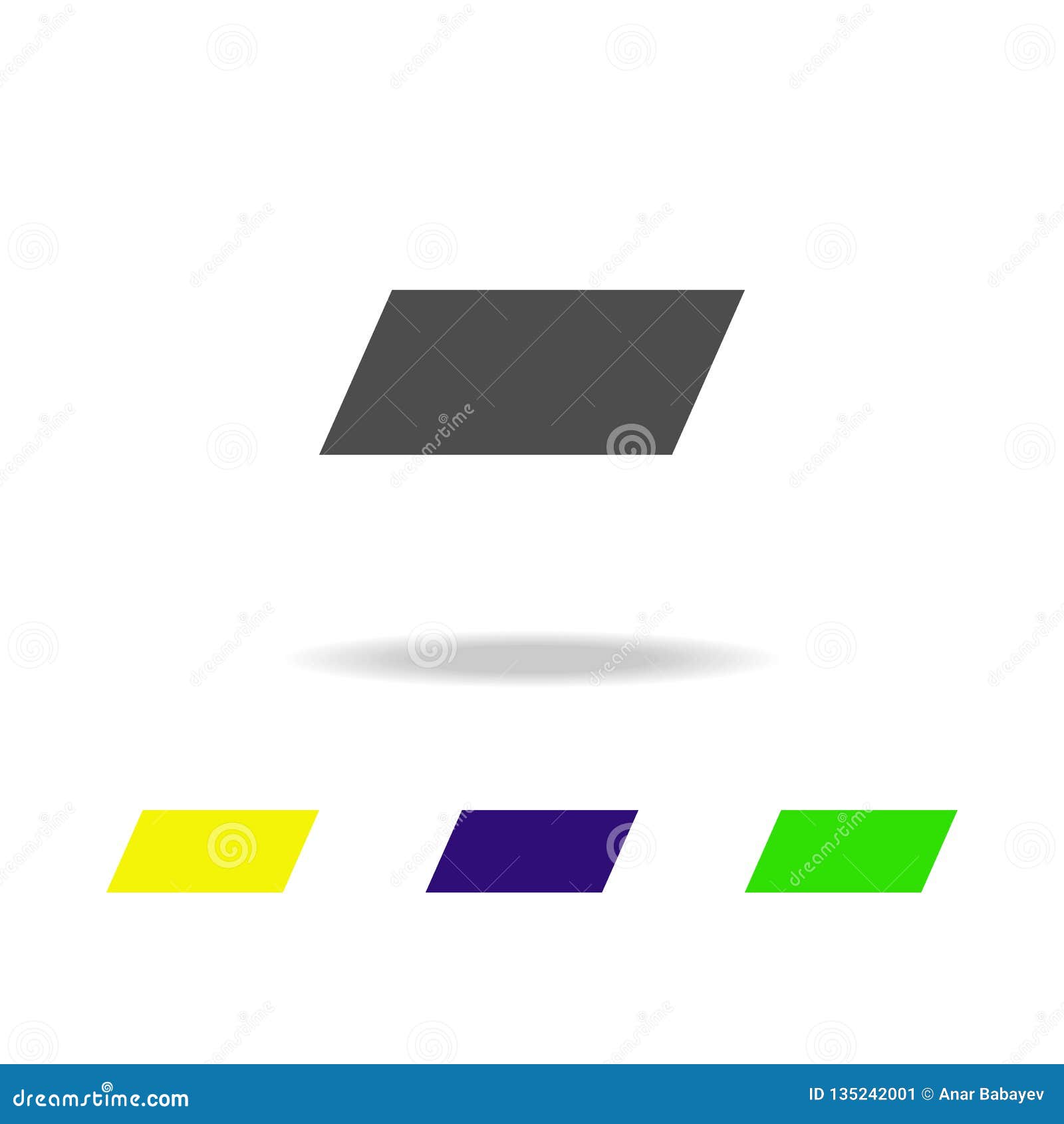 Parallelepiped - One 3D Geometric Shape With Holographic Gradient ...