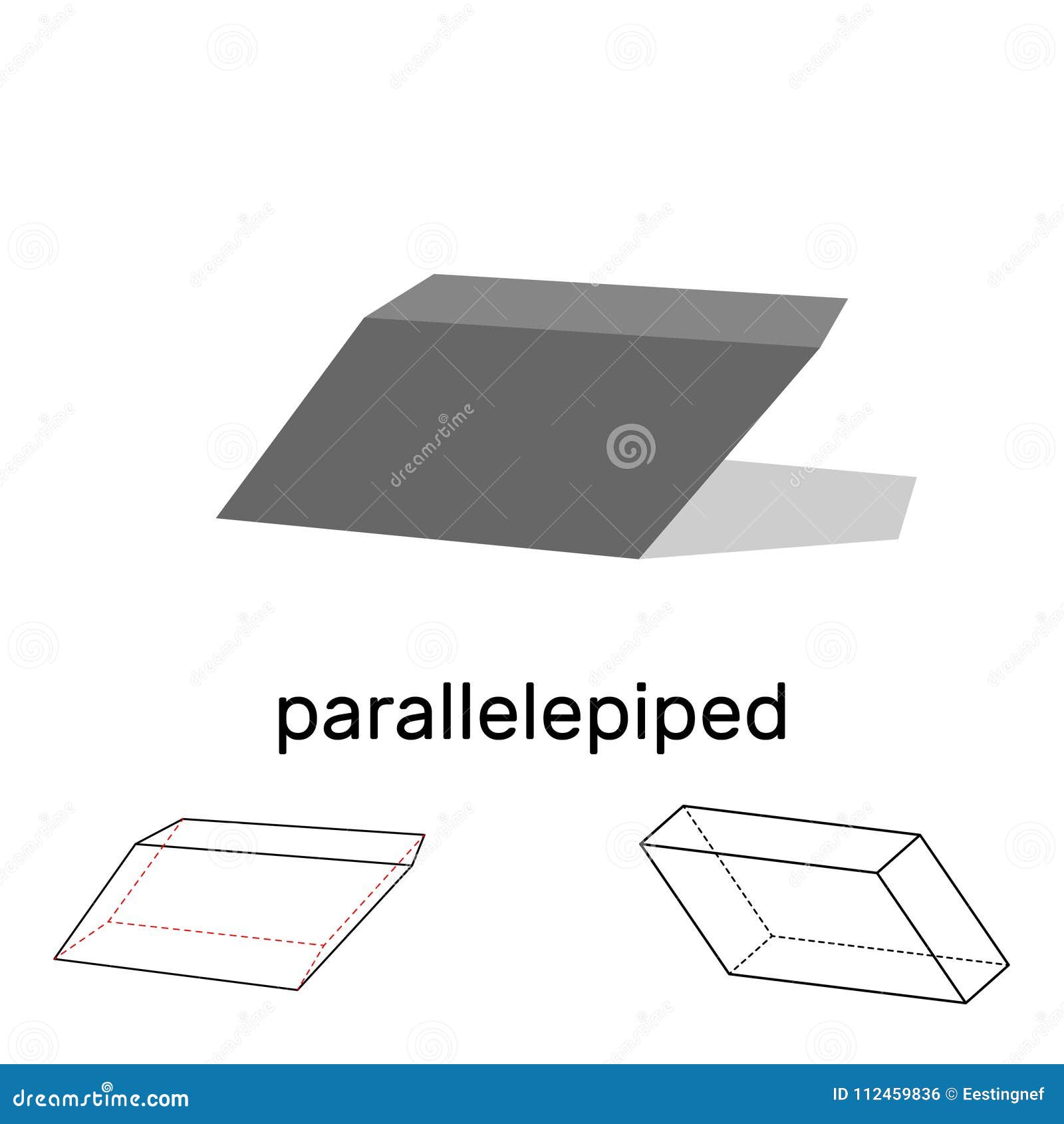 Parallelepiped. Geometric Shape. Isolated on White Background. V Stock ...