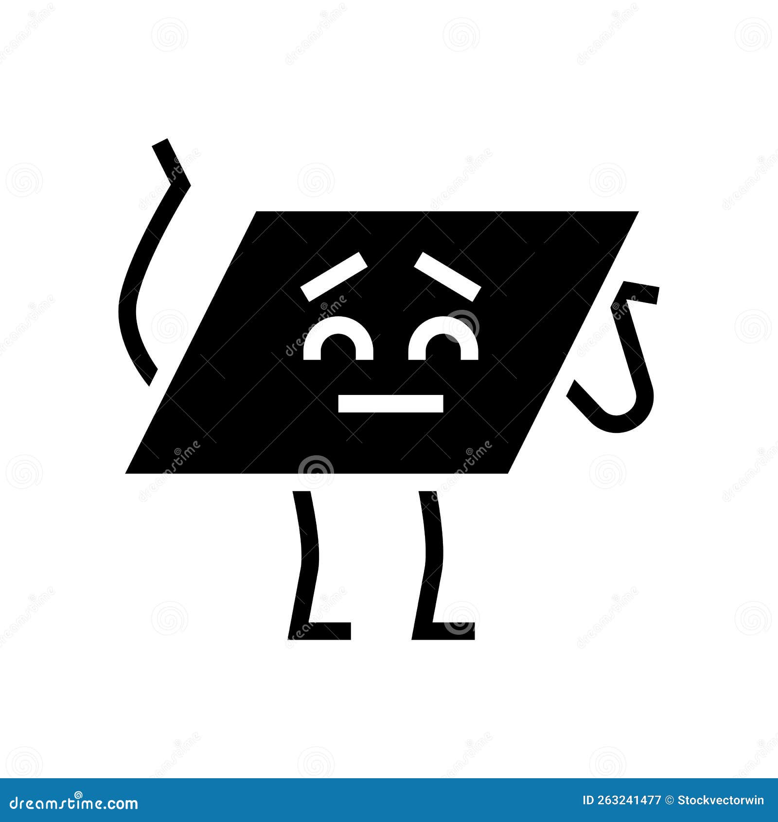 Parallelogram Geometric Shape Character Glyph Icon Vector Illustration ...