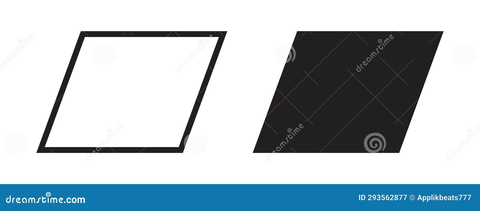 Parallelogram Rectangle Picture Frame With Two Tone Neon Color Shade ...