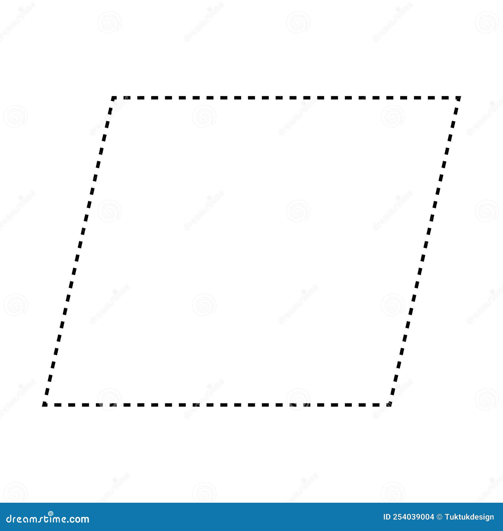 Parallelogram Shape Dashed Symbol Vector Icon For Creative Graphic
