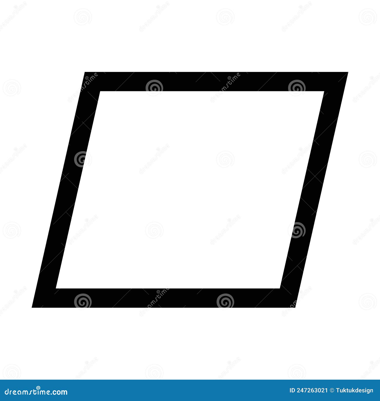 Parallelogram Shape Symbol Vector Icon Outline Stroke for Creative ...