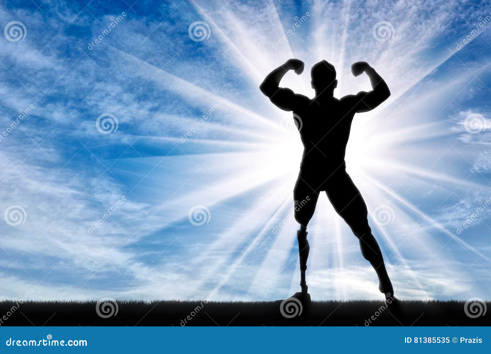 Paralympic Bodybuilder with Prosthesis in Pose Stock Image - Image of ...