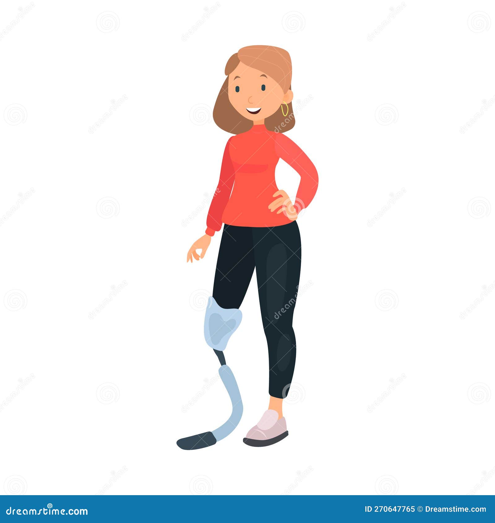 Paralympic Female Runner Flat Icon. Colored Vector Element from ...