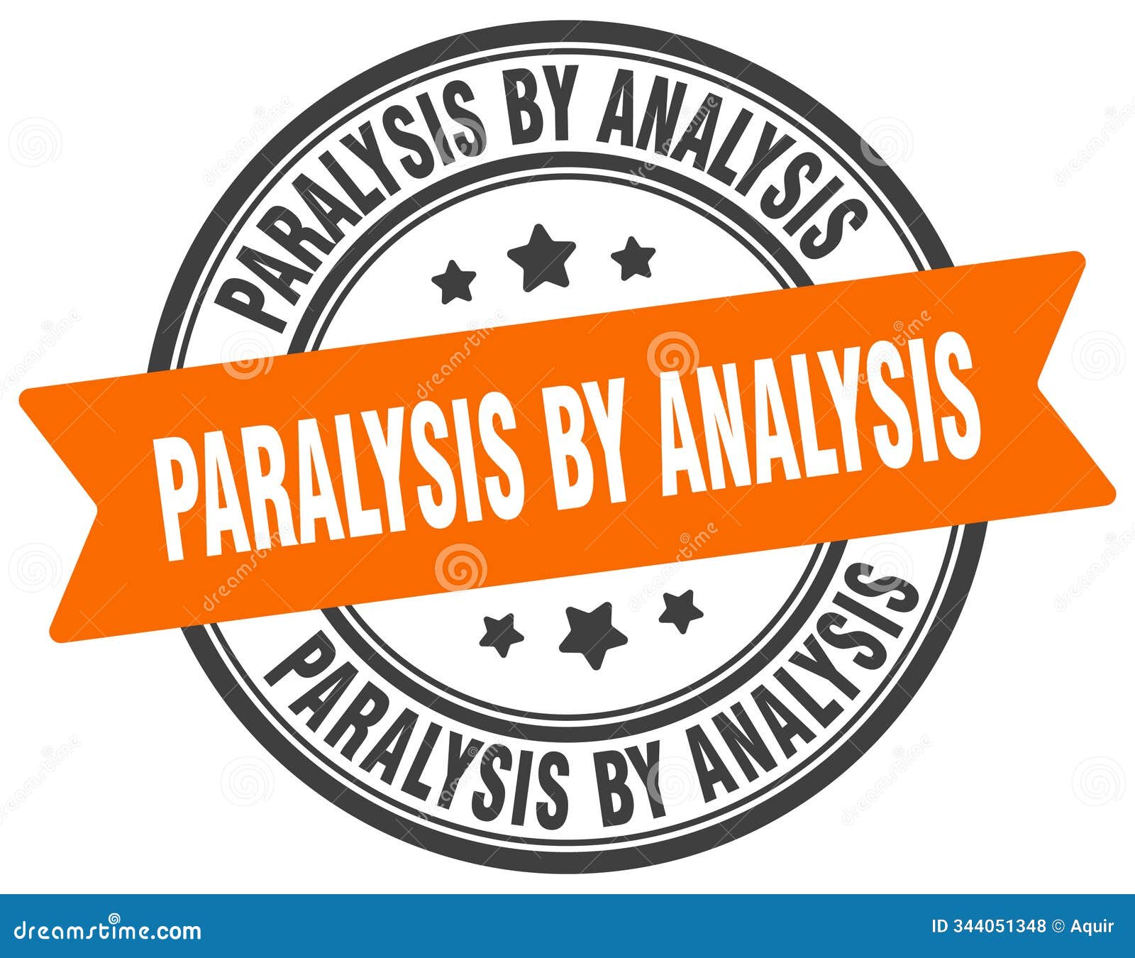 Paralysis By Analysis Ribbon. Cartoon Vector | CartoonDealer.com #191264575