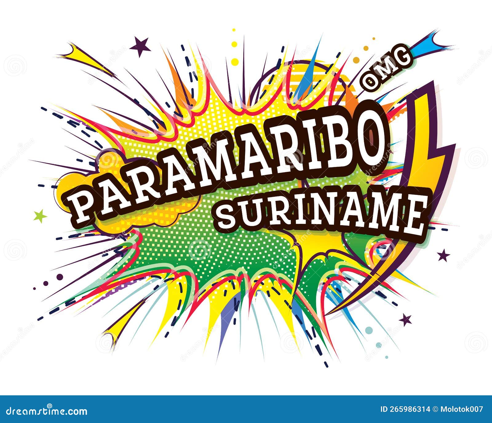 Paramaribo Suriname Comic Text in Pop Art Style Isolated on White ...