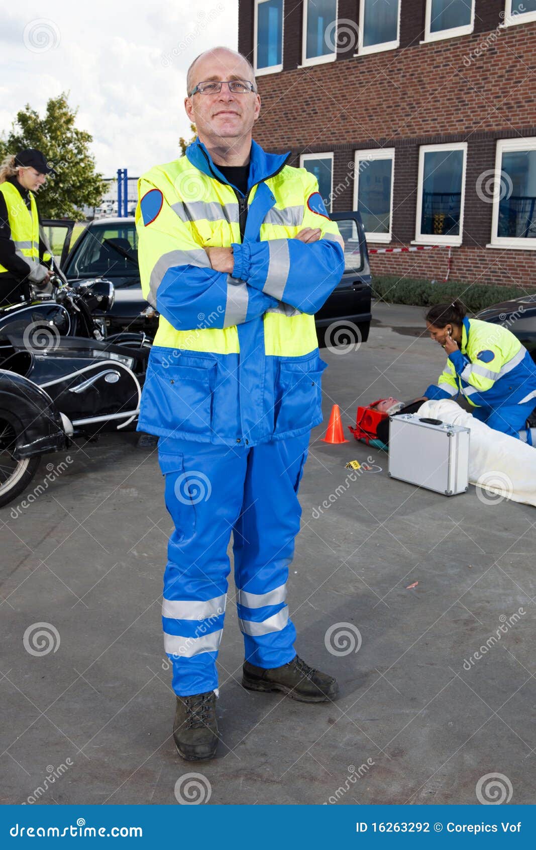 Paramedic stock photo. Image of stern, paramedic, full - 16263292