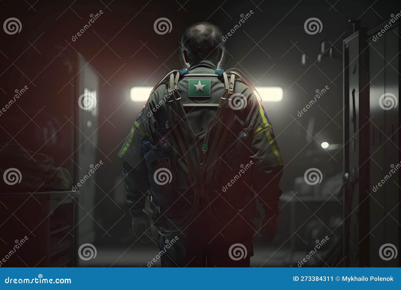 Paramedic and Ambulance. Neural Network AI Generated Stock Illustration ...