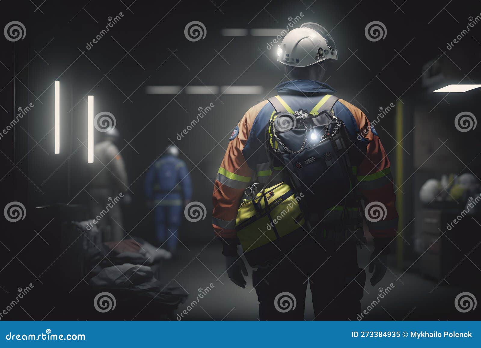 Paramedic and Ambulance. Neural Network AI Generated Stock Illustration ...