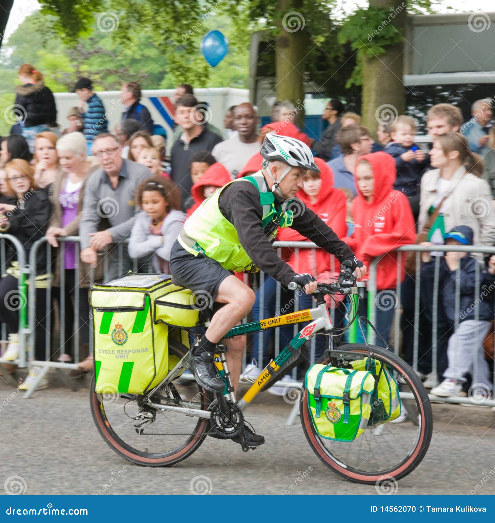 Paramedic on a Bicycle Takes Up Position Editorial Image - Image of ...